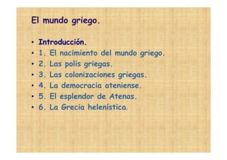 Tema 11. El mundo griego. | PDF