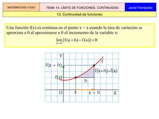 Tema 14 Limite De Funciones. Continuidad | PPT