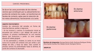 TEMA 15 CARIES DENTAL EN CARRERA DE ODONTOLOGÍA | PPTX