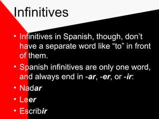 TEMA 1A GRAMMAR INFINITIVES | PPT