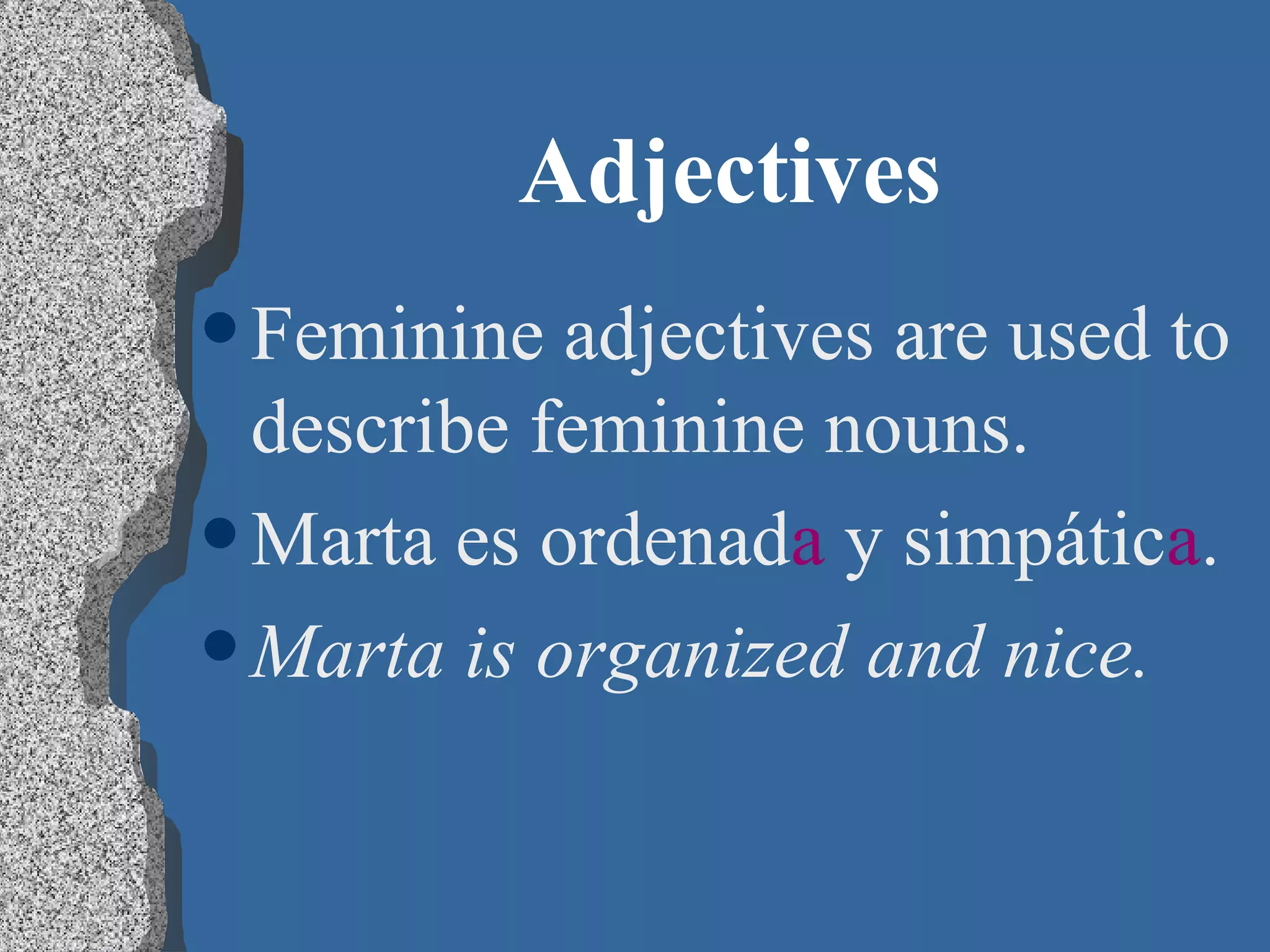TEMA 1B GRAMMAR ADJECTIVES | PPT