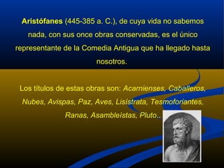 Tema 1 comedia griega si | PPT