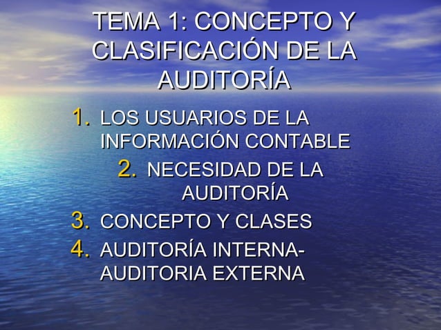 Tema1 concepto y clasificacion de la auditoria | PPT