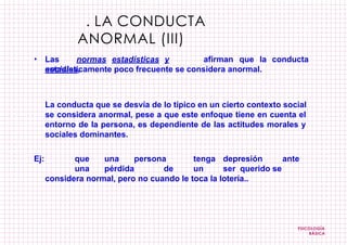TEMA 1 Conducta anormal. PSICOLOGIA CLINICA | PPTX