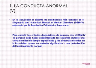 TEMA 1 Conducta anormal. PSICOLOGIA CLINICA | PPTX