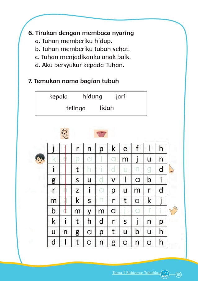 Tema 1, diriku (kelas 1)