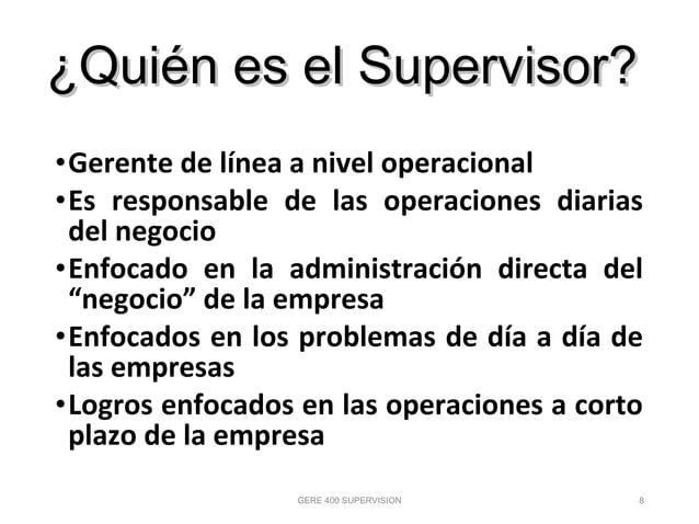Tema 1 Funciones del Supervisor | PPT | Descarga Gratuita