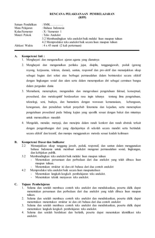 Tema 1 kd 3.2 dan 4.2 anekdot | DOCX