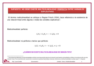 Unidad I. Tema 1: Multicolinealidad | PDF