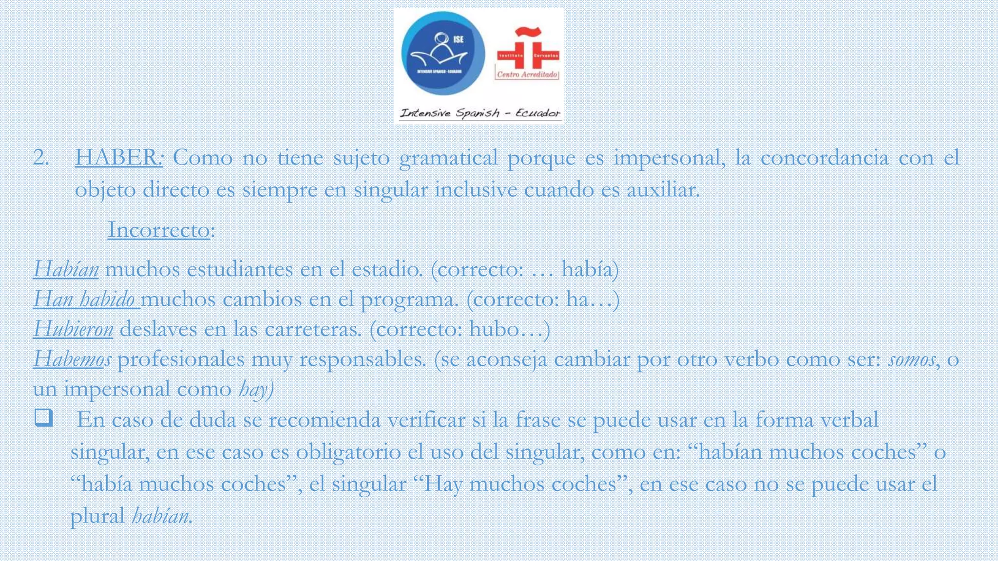 Tema 2. verbos impersonales | PPT