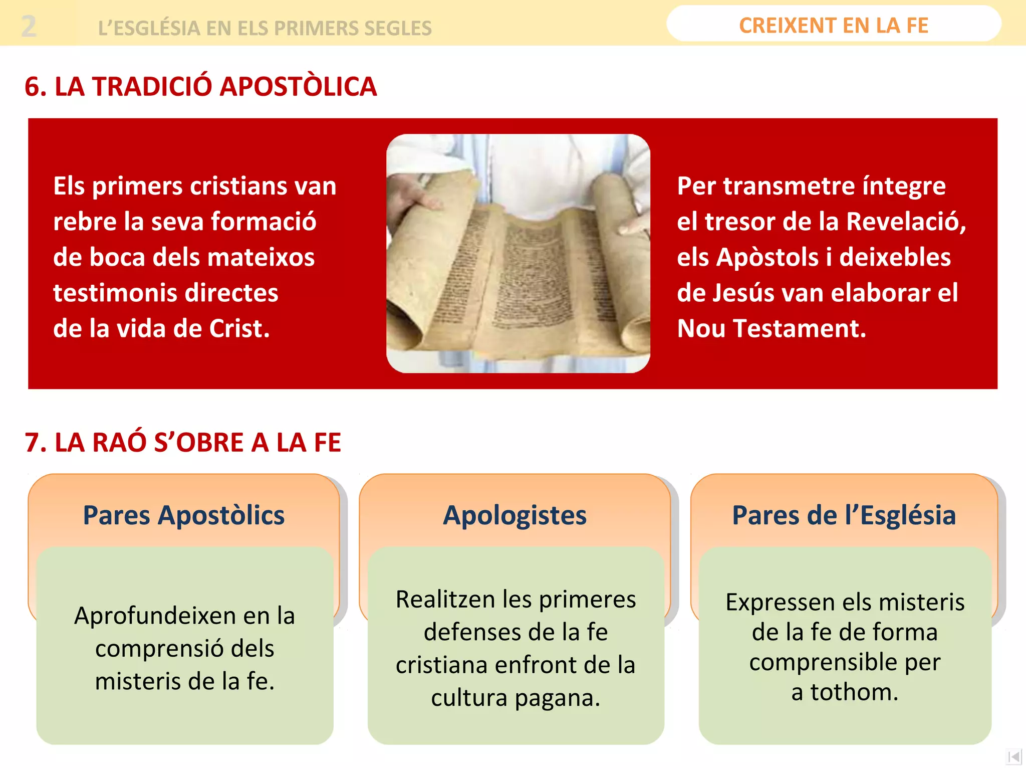 Tema 2. L'Església en els primers segles (I-IV) | PPS