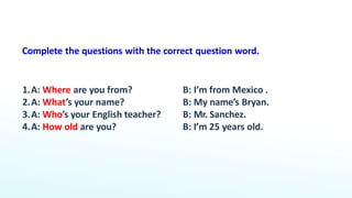 TEMA 2 - VERB TO BE - INFORMATION QUESTIONS.pdf | Free Download