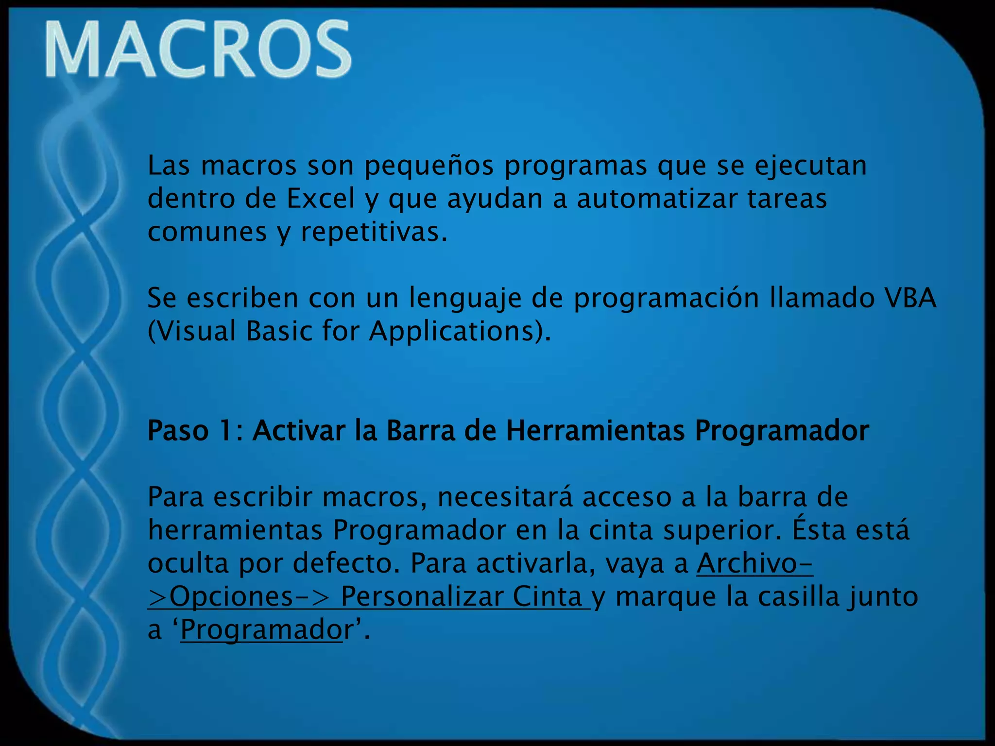 Tema 23 macros p1 | PPT