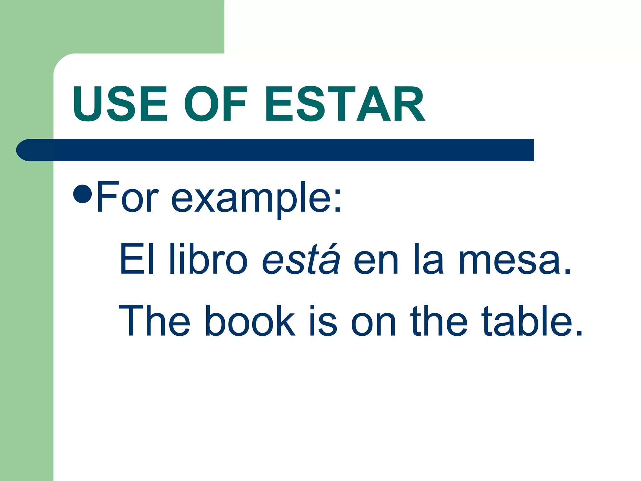 TEMA 2B GRAMMAR ESTAR | PPT