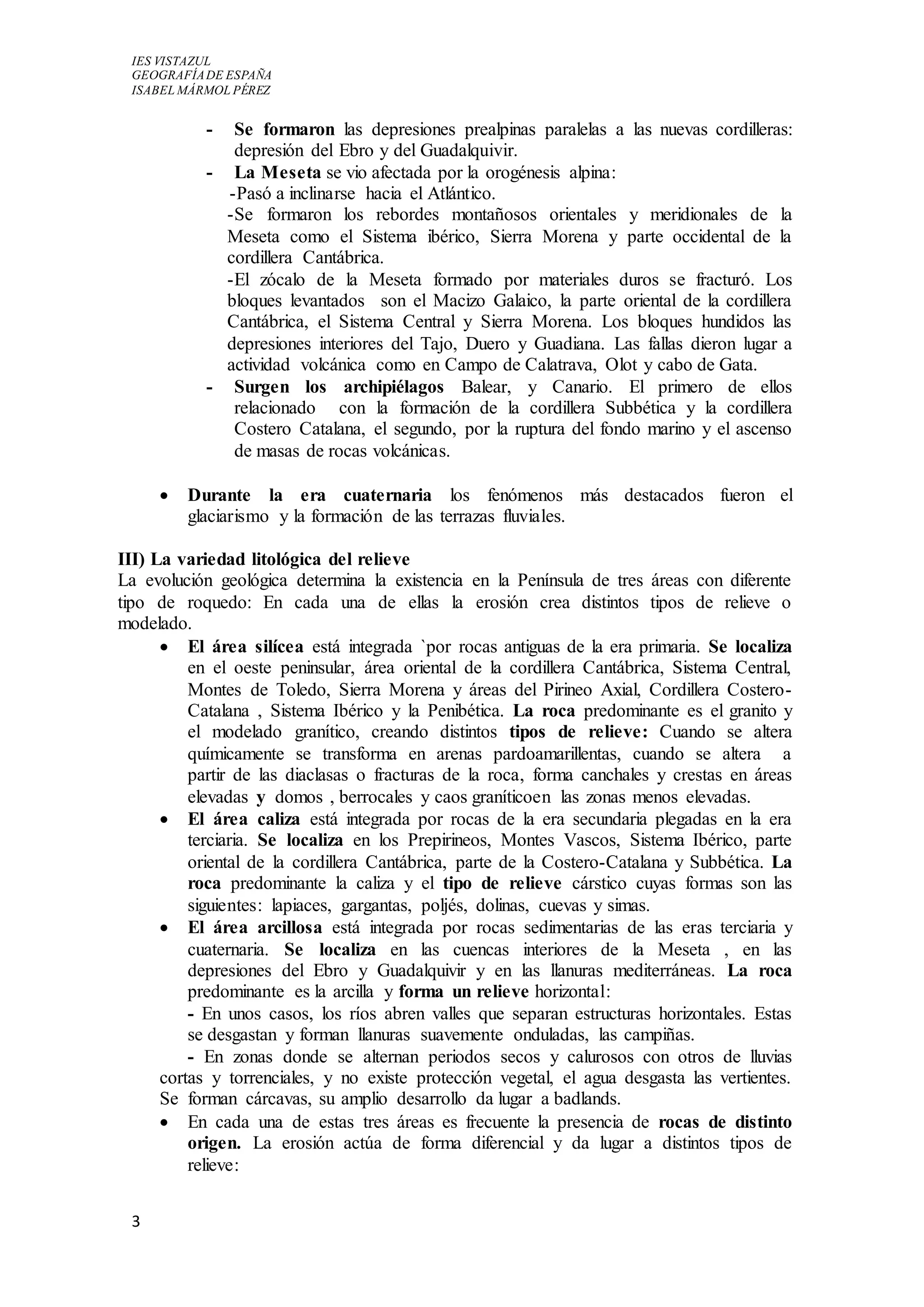 Tema 2.- El relieve español | DOCX