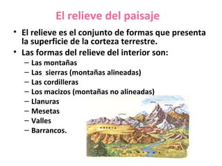 Tema 2 el relieve y el agua en el paisaje | PPT