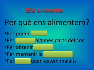 Tema2 els aliments | PPT