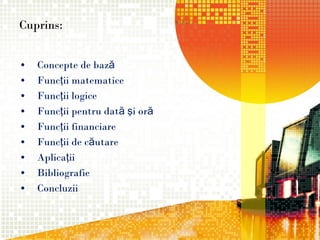 functii in Excel | PPT