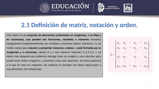 MATRICES OPERACIONES DEFINICION Y EJEMPLOS | PPTX
