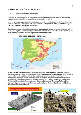 Tema 2 El relieve de España | DOC