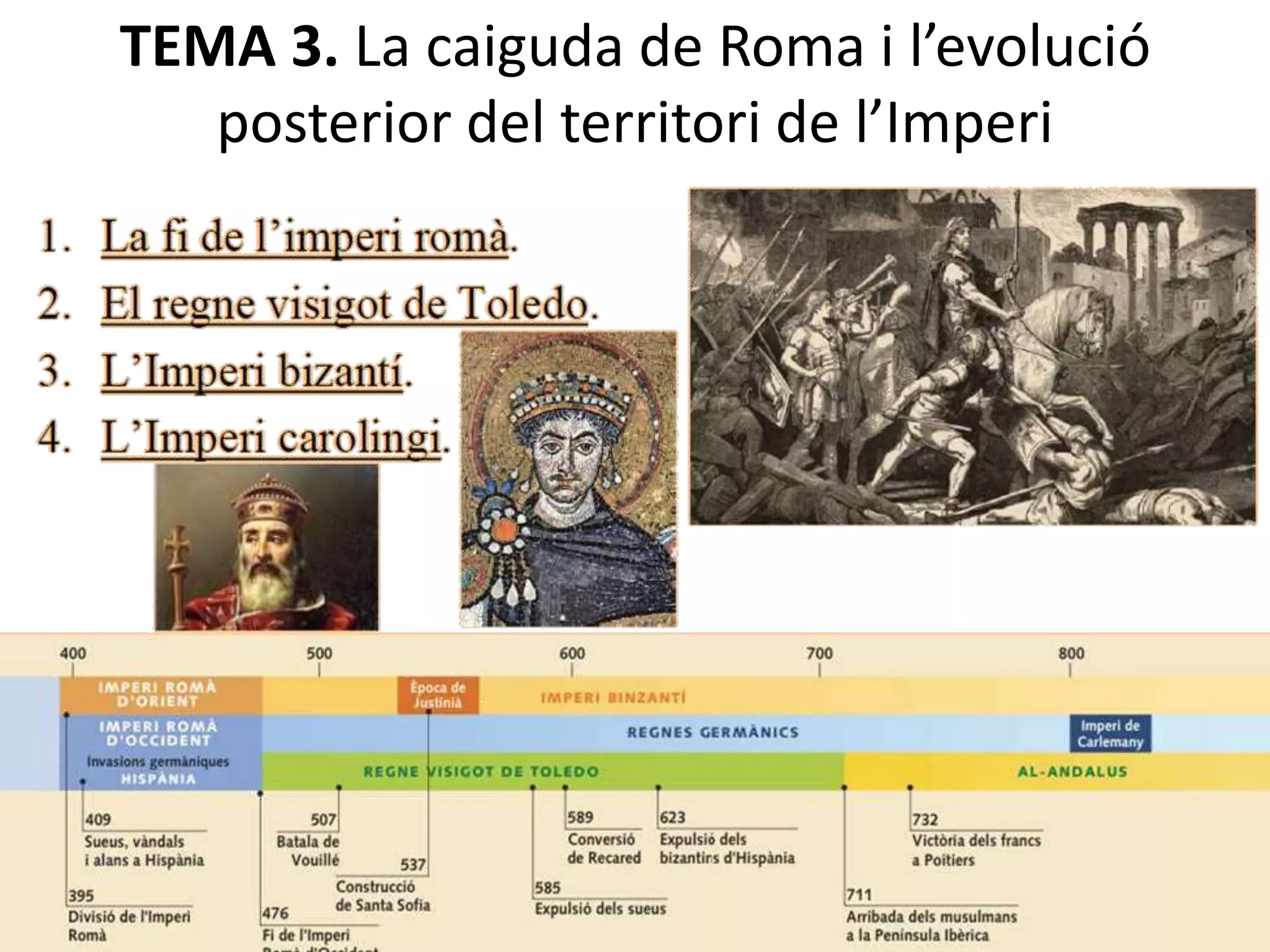 Tema 3. La caiguda de Roma i l’evolució posterior del territori de l ...