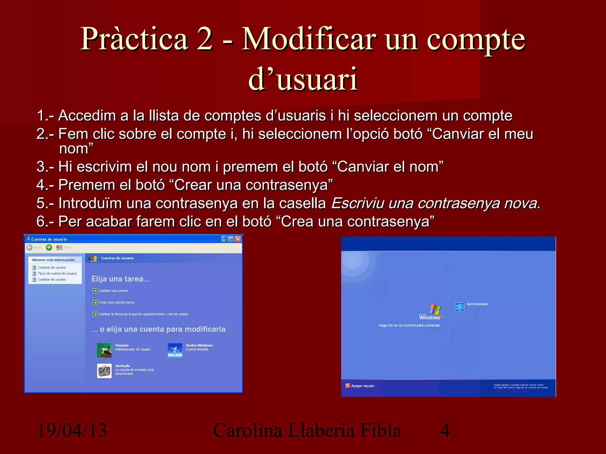 Tema 3 usuaris i grups a windows | PPT