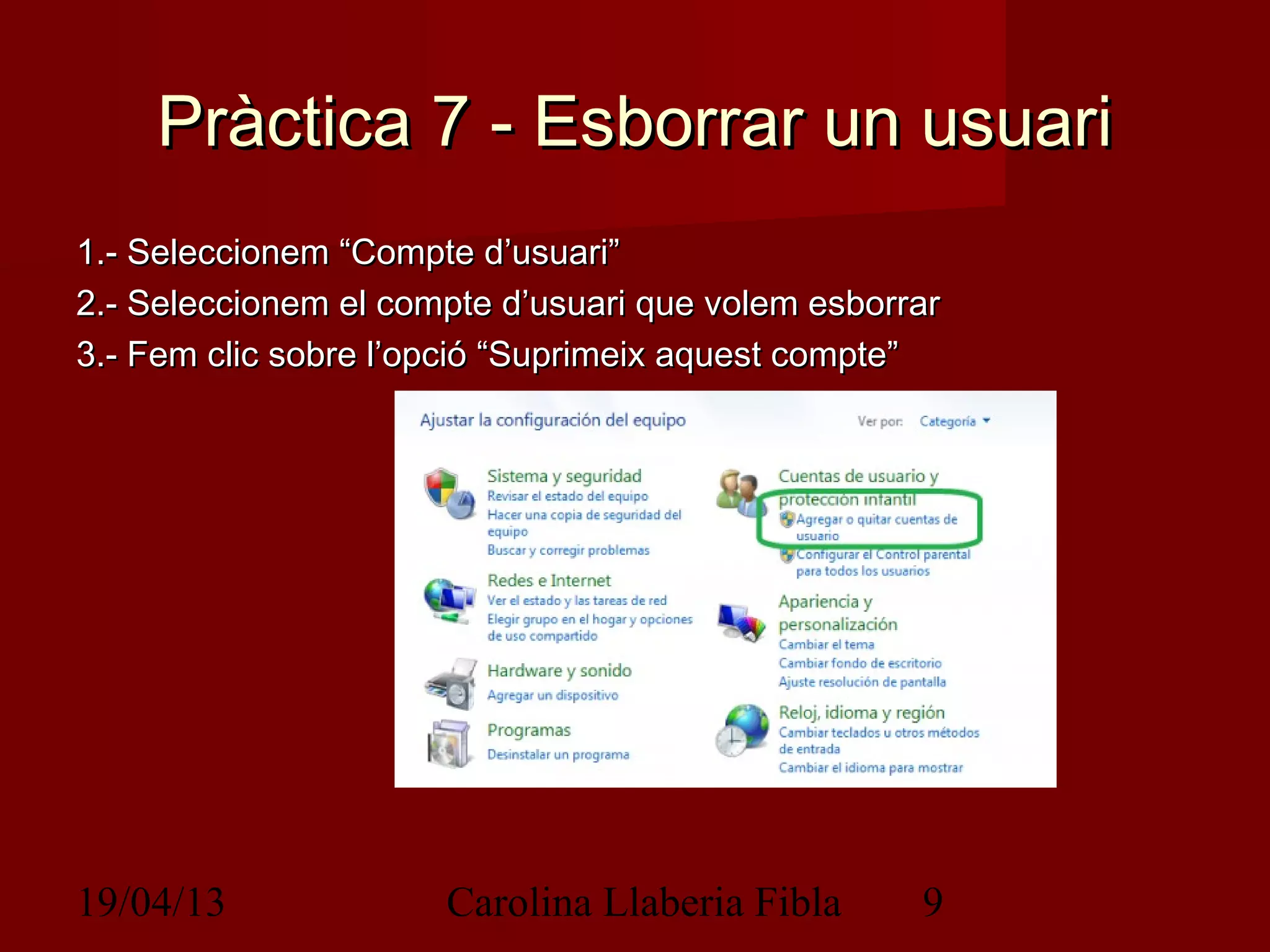 Tema 3 usuaris i grups a windows | PPT