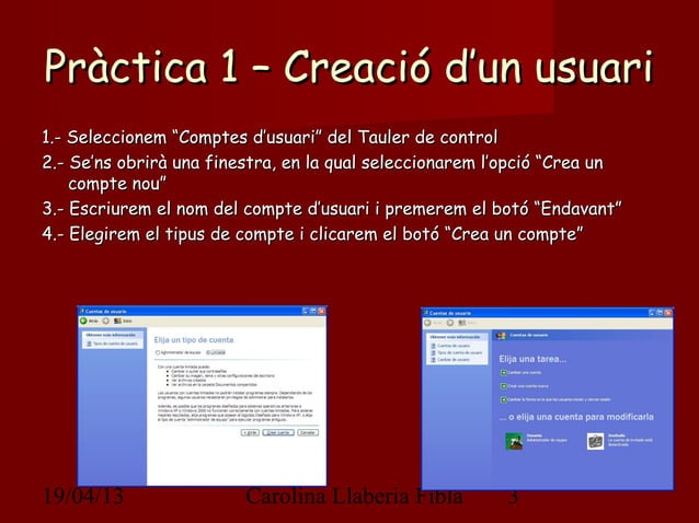 Tema 3 usuaris i grups a windows | PPT