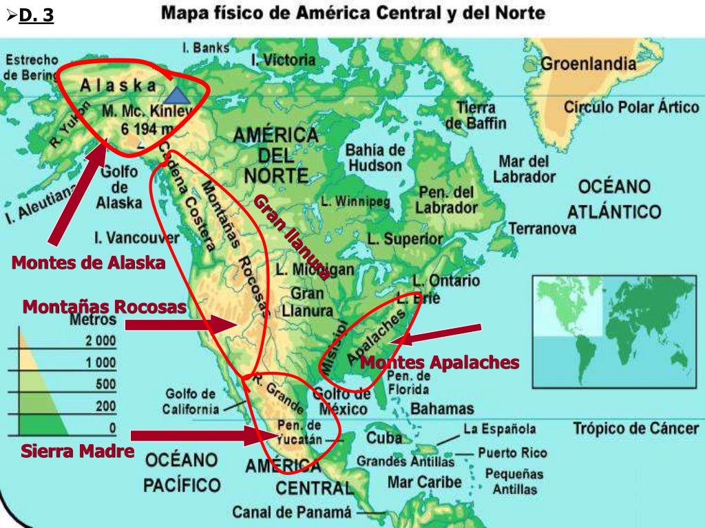 Tema 3. 1º ESO. El relieve de América.