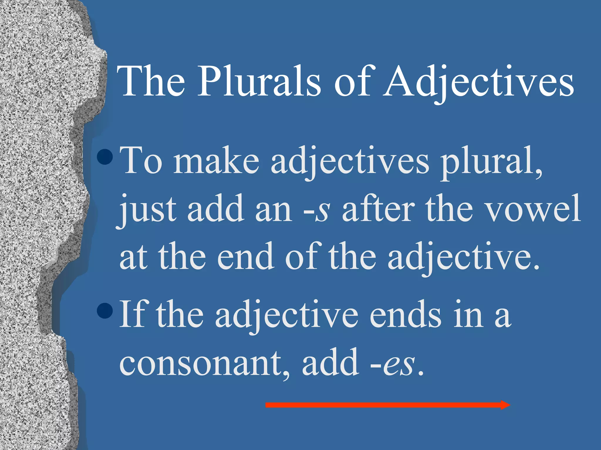 TEMA 3B The Plural of Adjectives | PPT