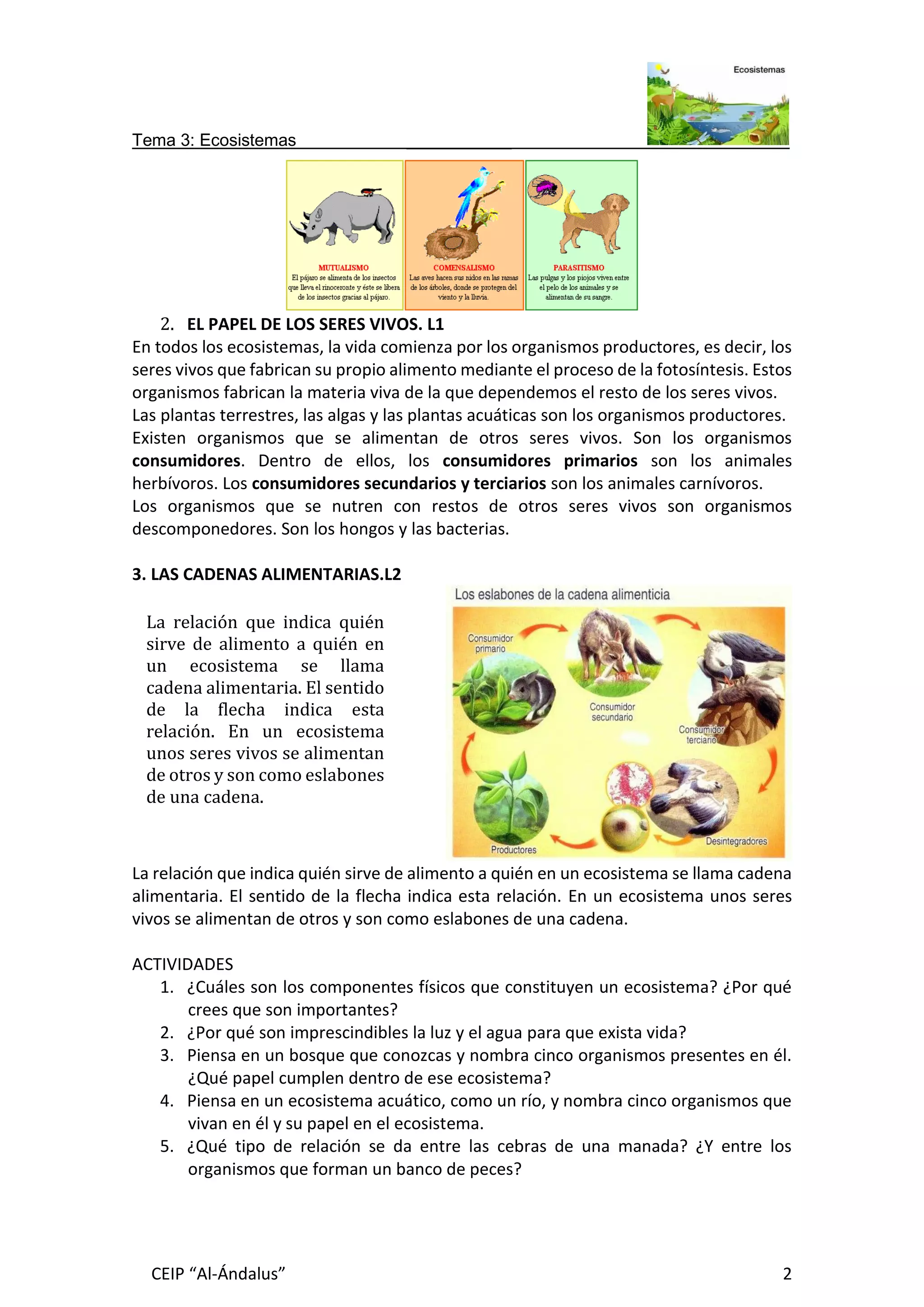 Tema 3 ecosistemas | PDF | Geography | Science