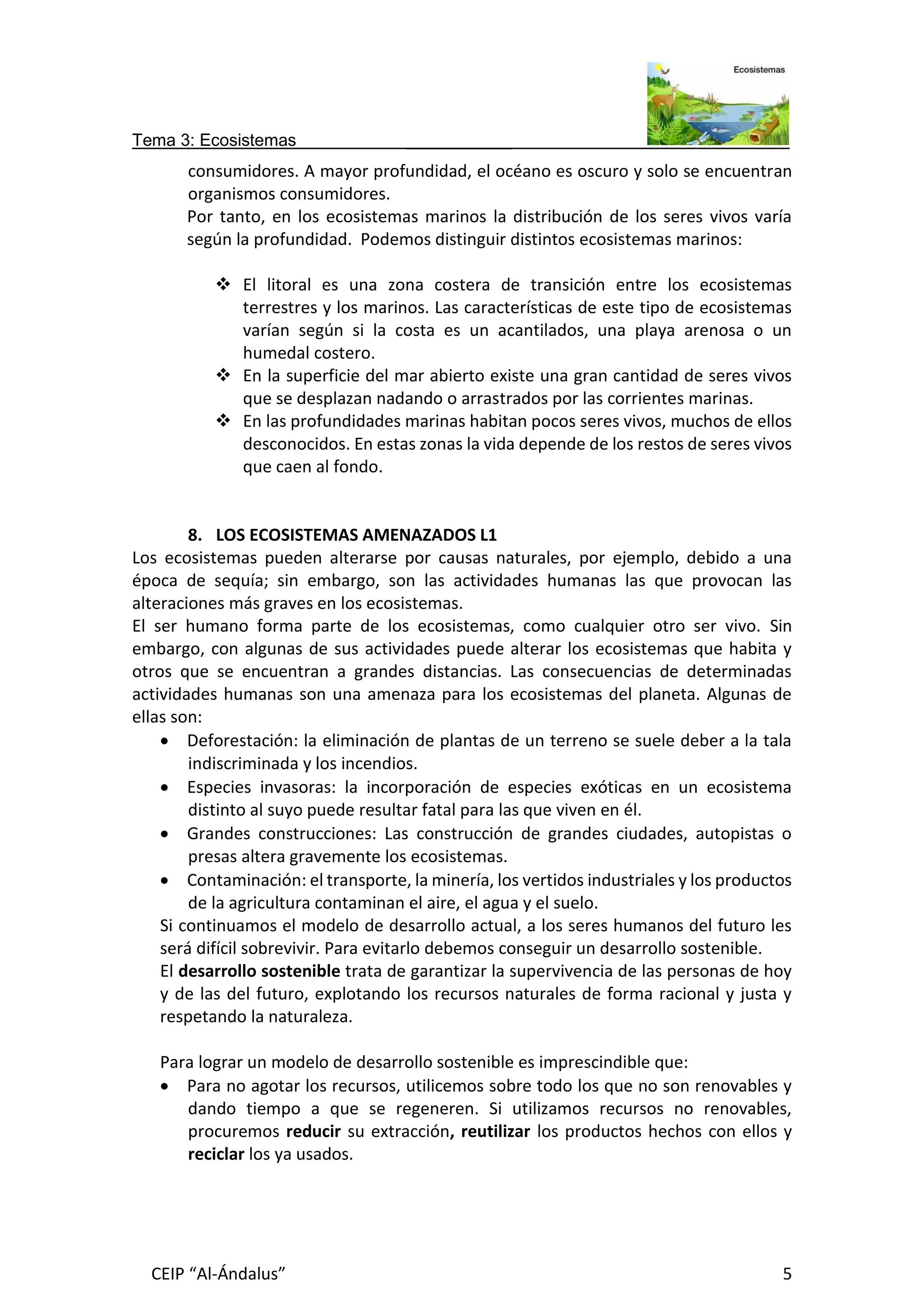 Tema 3 ecosistemas | PDF | Geography | Science