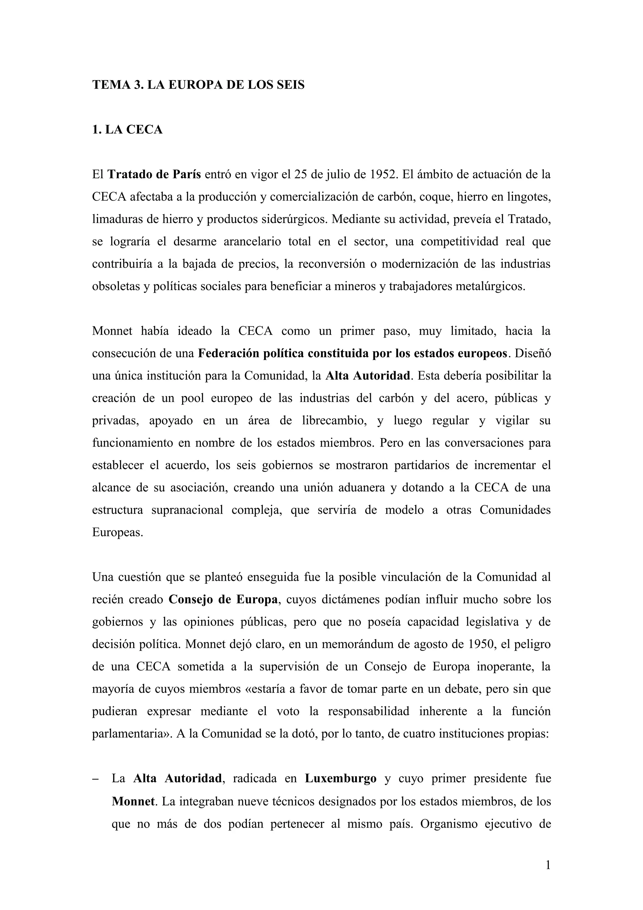 Tema 3 la europa de los seis | DOC
