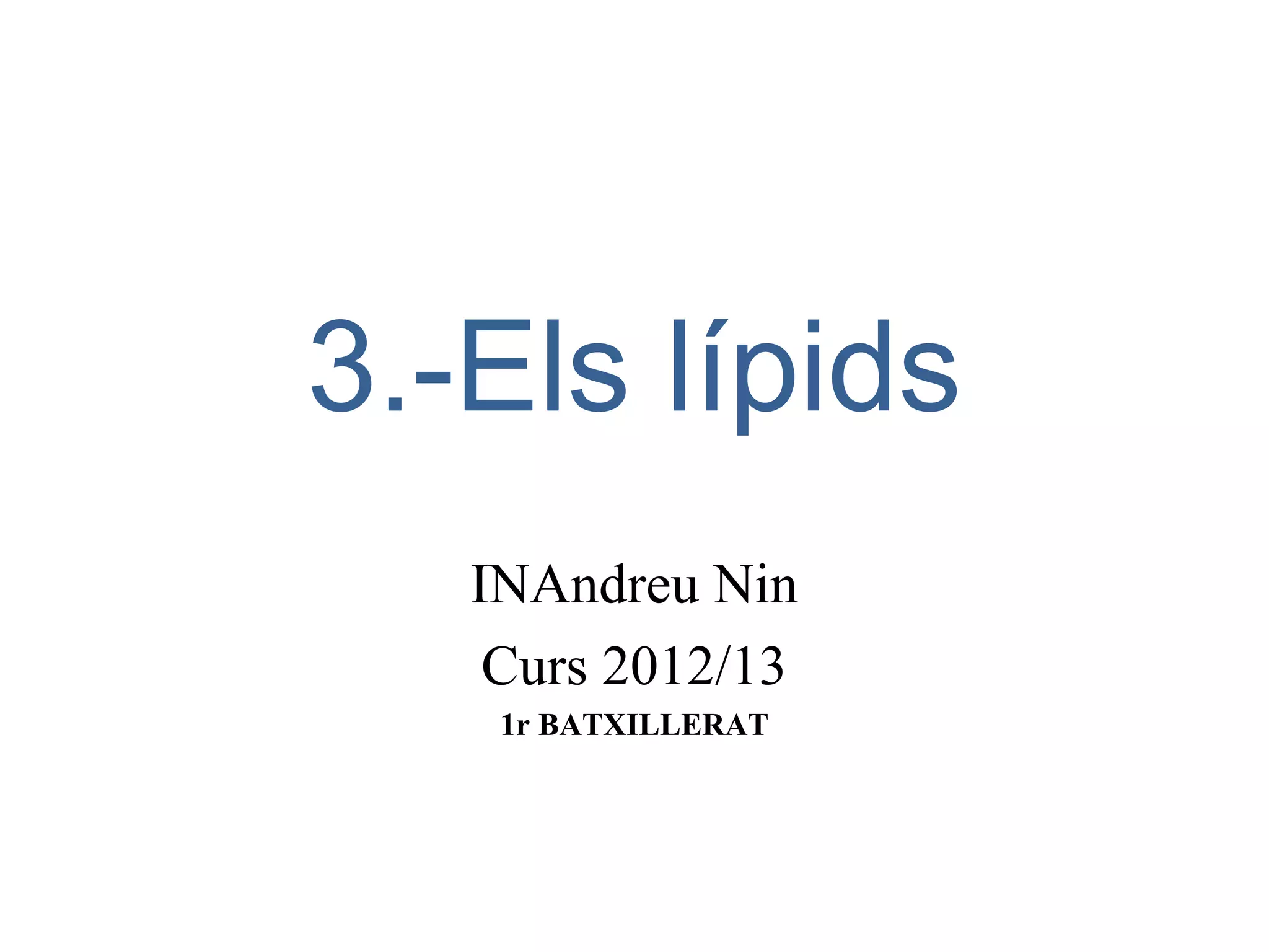 Tema 3 lípids | PPT