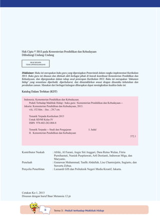 Tema 3, peduli terhadap makhluk hidup 1-kurikulum 2013-bse kelas 4 sd ...