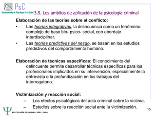 TEMA 3 Psicología criminal (4).ppt criminologia | PPT
