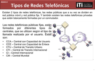 Redes telefónicas y redes celulares completo | PPTX