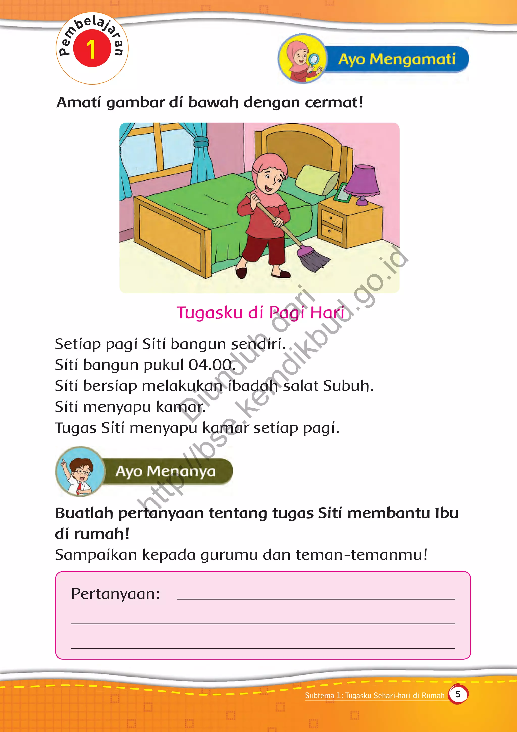 Tema 3 tugasku sehari hari (buku siswa) | PDF