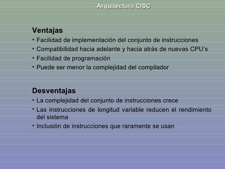 Arquitectura Risc Y Cisc : Sus Características Y Ventajas – DLPC