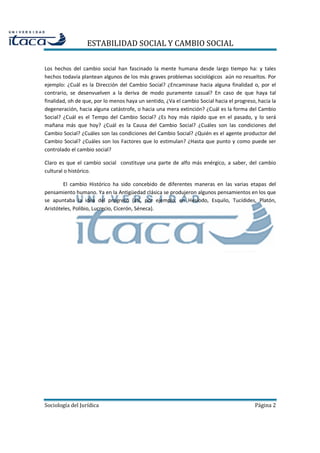 Tema 4. estabilidad social y cambio social. factores sociales | PDF