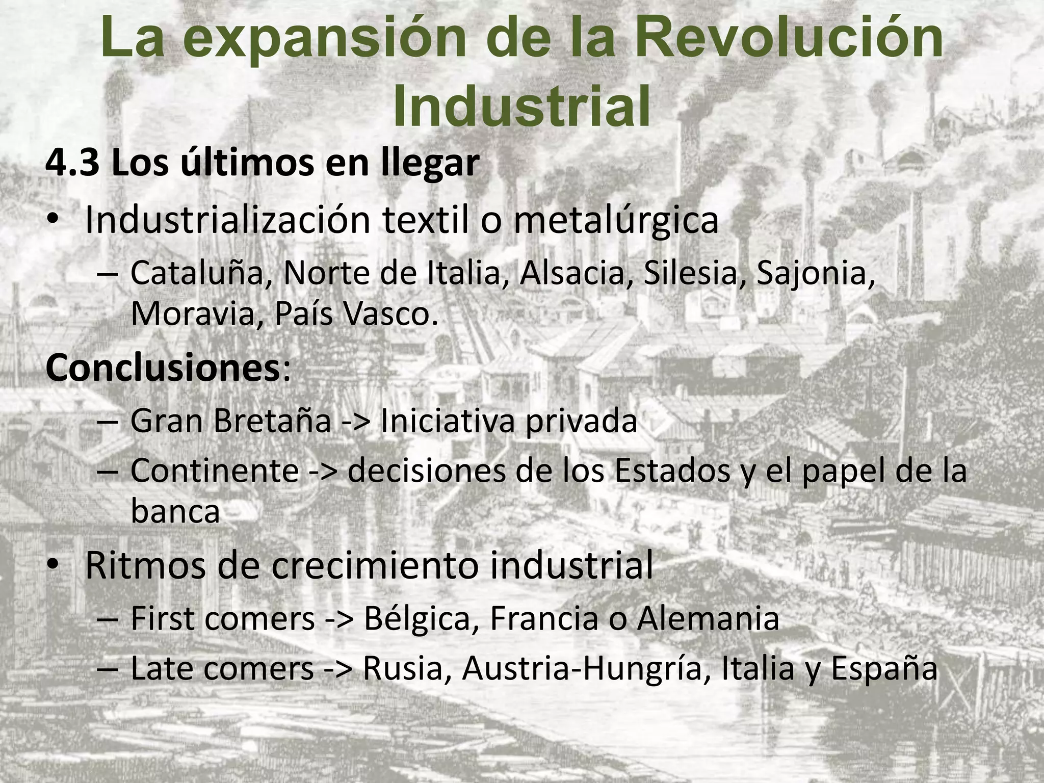 1º de Bachillerato HMC - Tema 4 - La Primera Revolución Industrial | PPTX