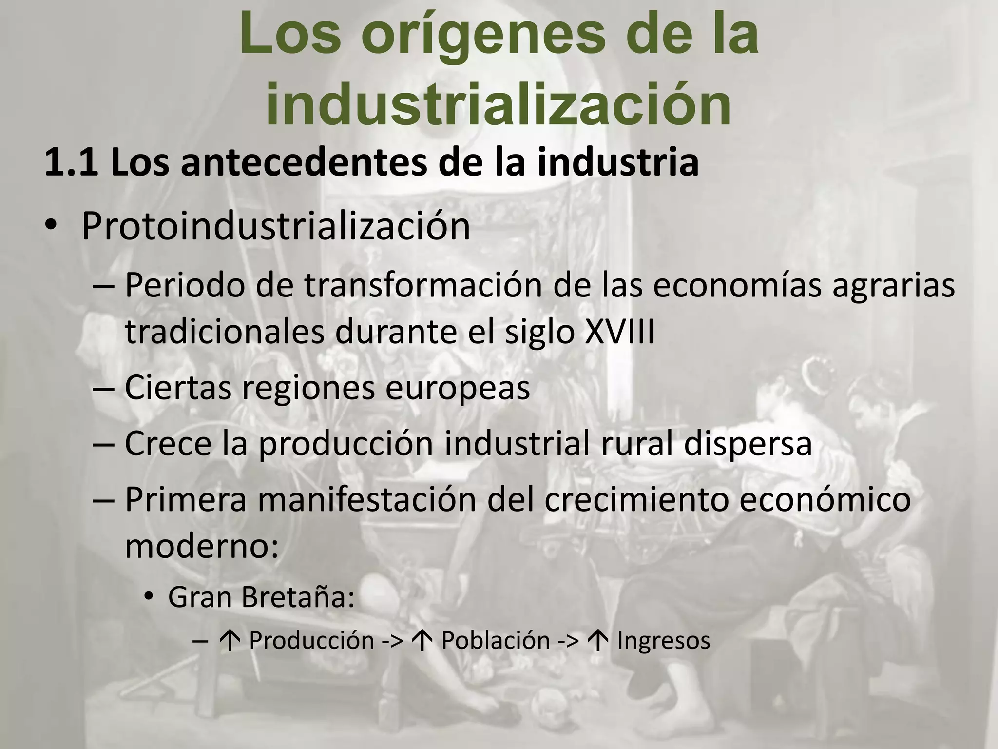 1º de Bachillerato HMC - Tema 4 - La Primera Revolución Industrial | PPTX