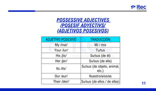 TEMA 4 Common objects. Thisthatthesethose. Possessive adjectives ...