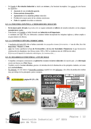 Tema 4 la revolución industrial alumno | DOCX