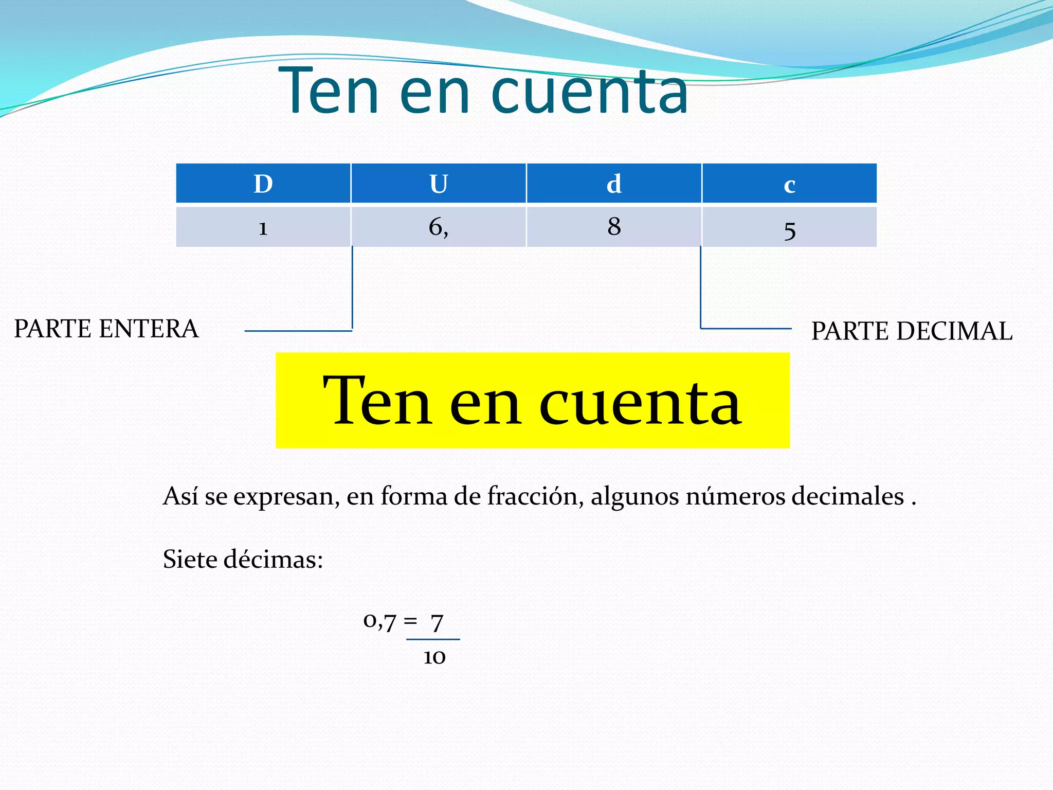 Tema 4: Los números decimales | PPT