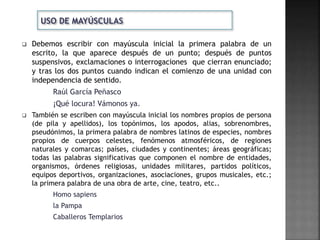 Uso de mayúsculas | PPTX