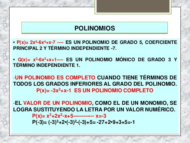 Tema 4 polinomios