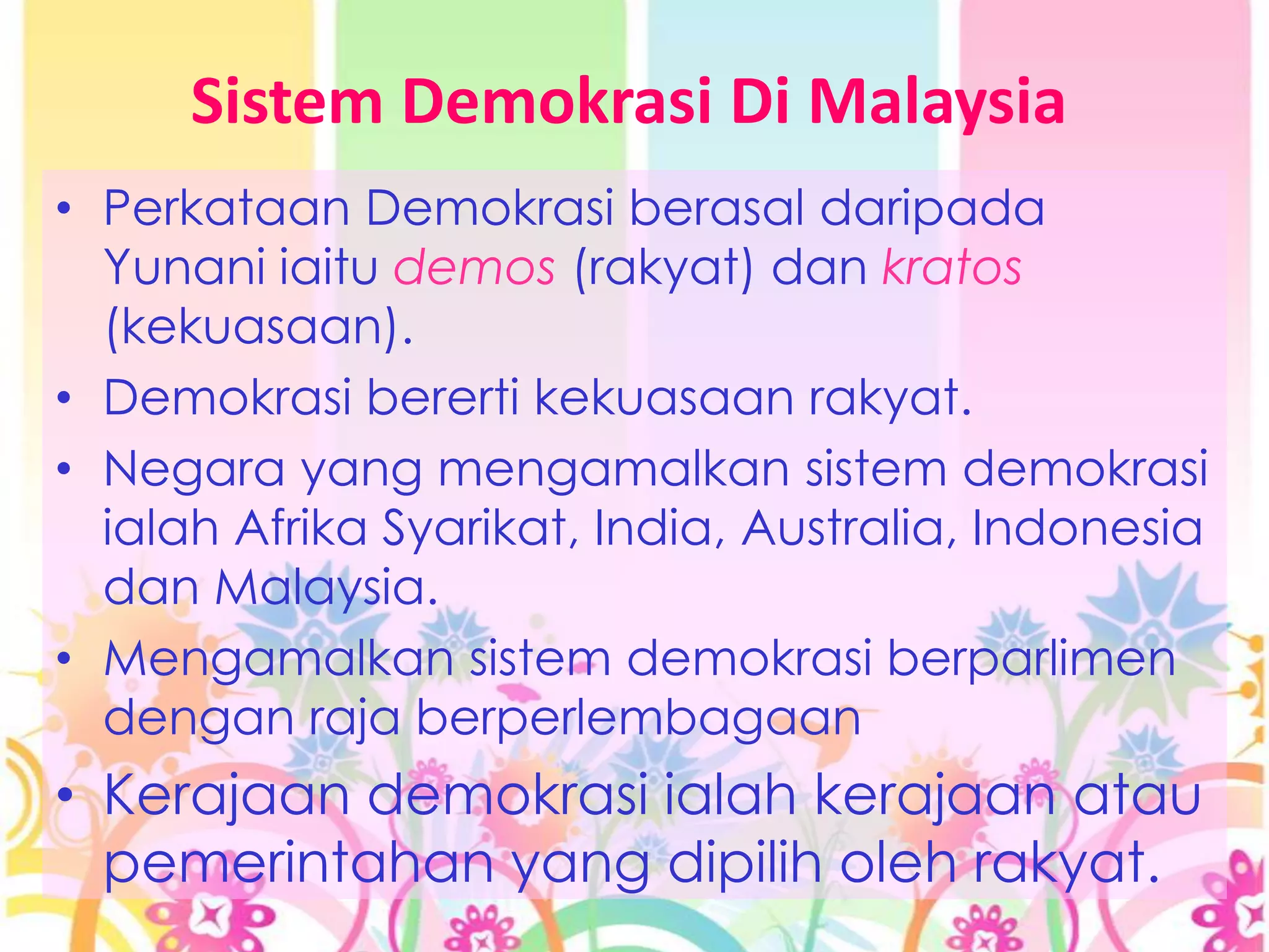 Kerajaan Demokrasi: Sistem & Ciri-ciri Negara Demokrasi | PPTX