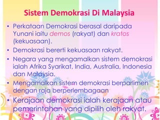 Kerajaan Demokrasi: Sistem & Ciri-ciri Negara Demokrasi | PPTX