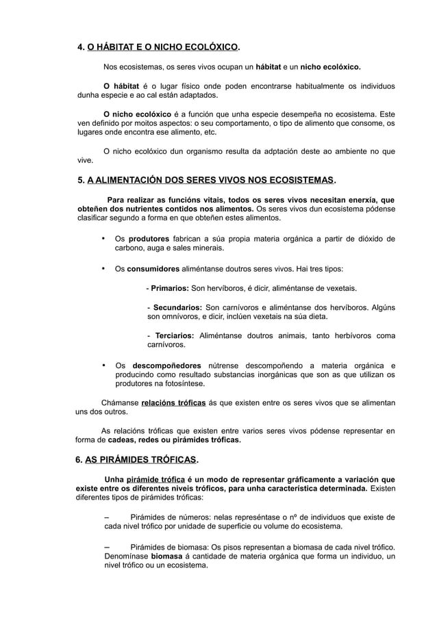 Tema 5. a estructura dos ecosistemas | PDF